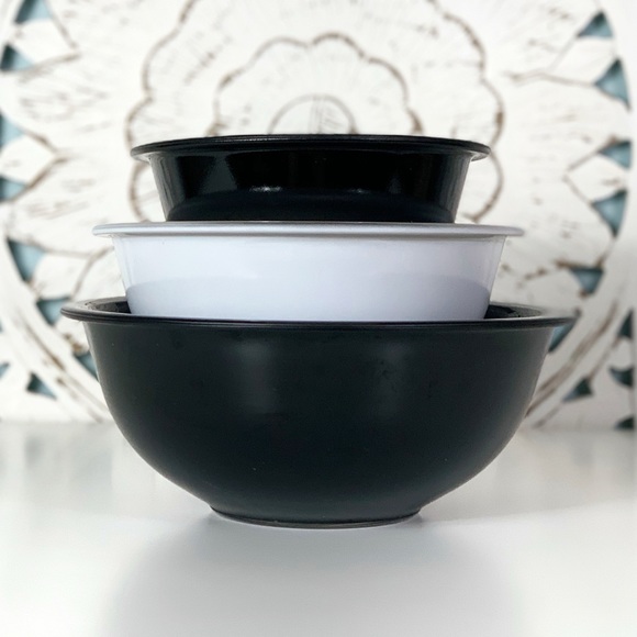Pyrex | Kitchen | Vintage Pyrex Black White Glass Nesting Bowls | Poshmark